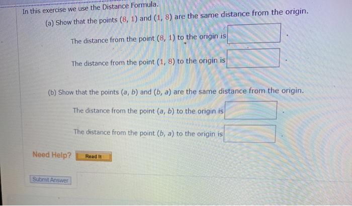 Solved In this exercise we use the Distance Formula. (a) | Chegg.com