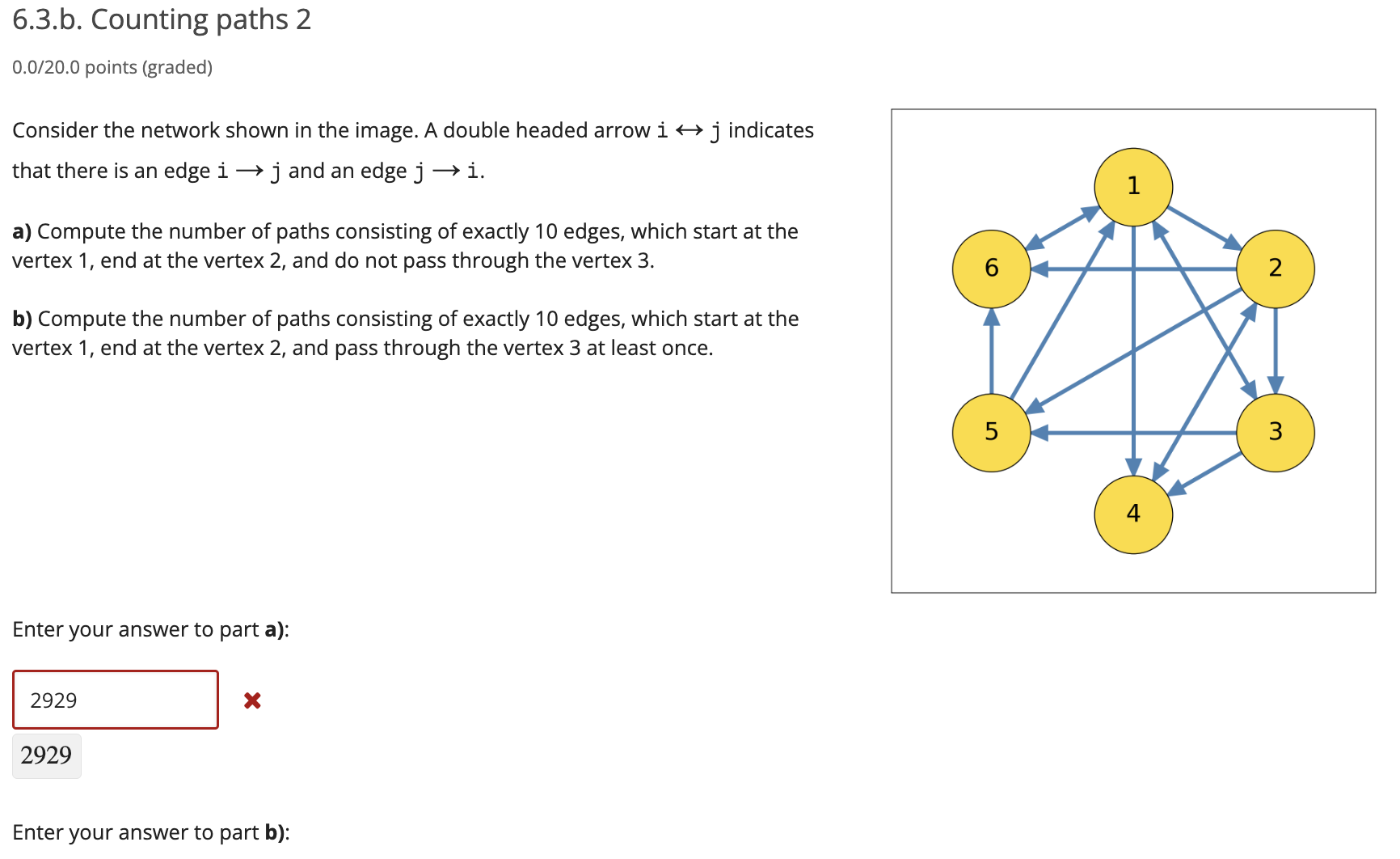 Solved 6.3.b. ﻿Counting paths 20.020.0 ﻿points | Chegg.com
