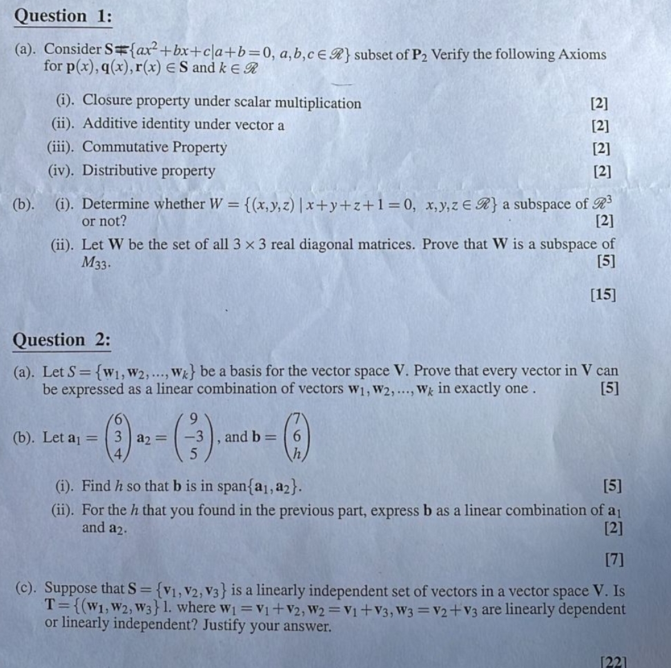 Solved Question 1:(a). ﻿Consider | Chegg.com