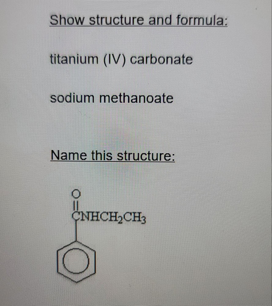 Solved Show structure and formula: titanium (IV) carbonate | Chegg.com