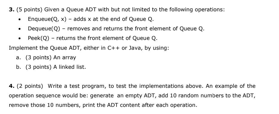 Solved 1. (5 points) Given a List ADT with but not limited | Chegg.com Solved 1. (5 points) Given a List ADT with but not limited | Chegg.com