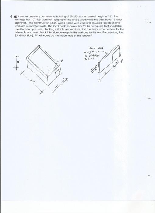 Solved 2. 4.4 A simple one story commercial building of | Chegg.com