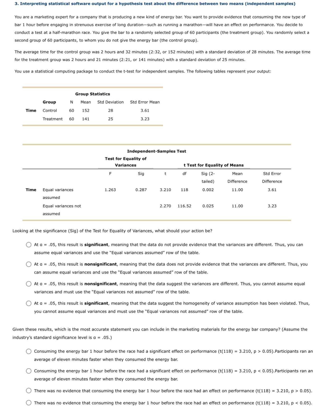 Solved Interpreting statistical software output for a | Chegg.com