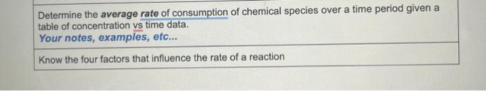 Solved Determine the average rate of consumption of chemical | Chegg.com