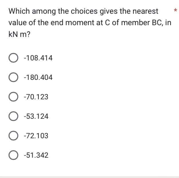 Solved Continuous beam problemWhich among the choices gives | Chegg.com