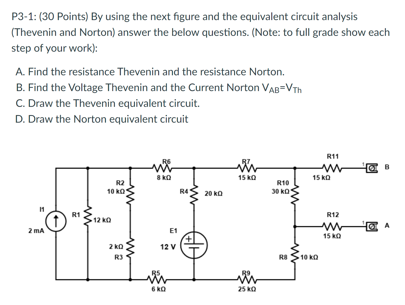 Solved By using the next figure and the equivalent circuit | Chegg.com