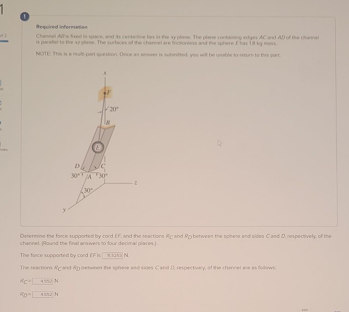 Solved Required information Channel AB is fixed in space, | Chegg.com