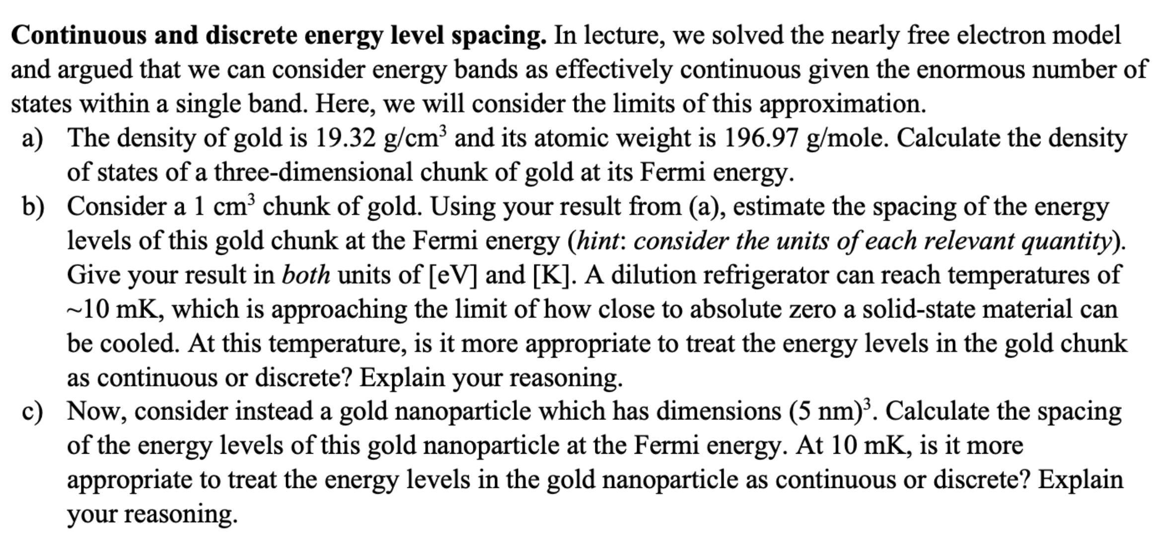Solved Continuous and discrete energy level spacing. In | Chegg.com