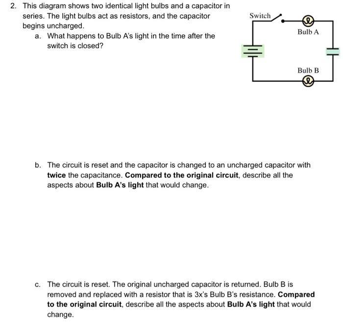 Solved 2. This diagram shows two identical light bulbs and a | Chegg.com