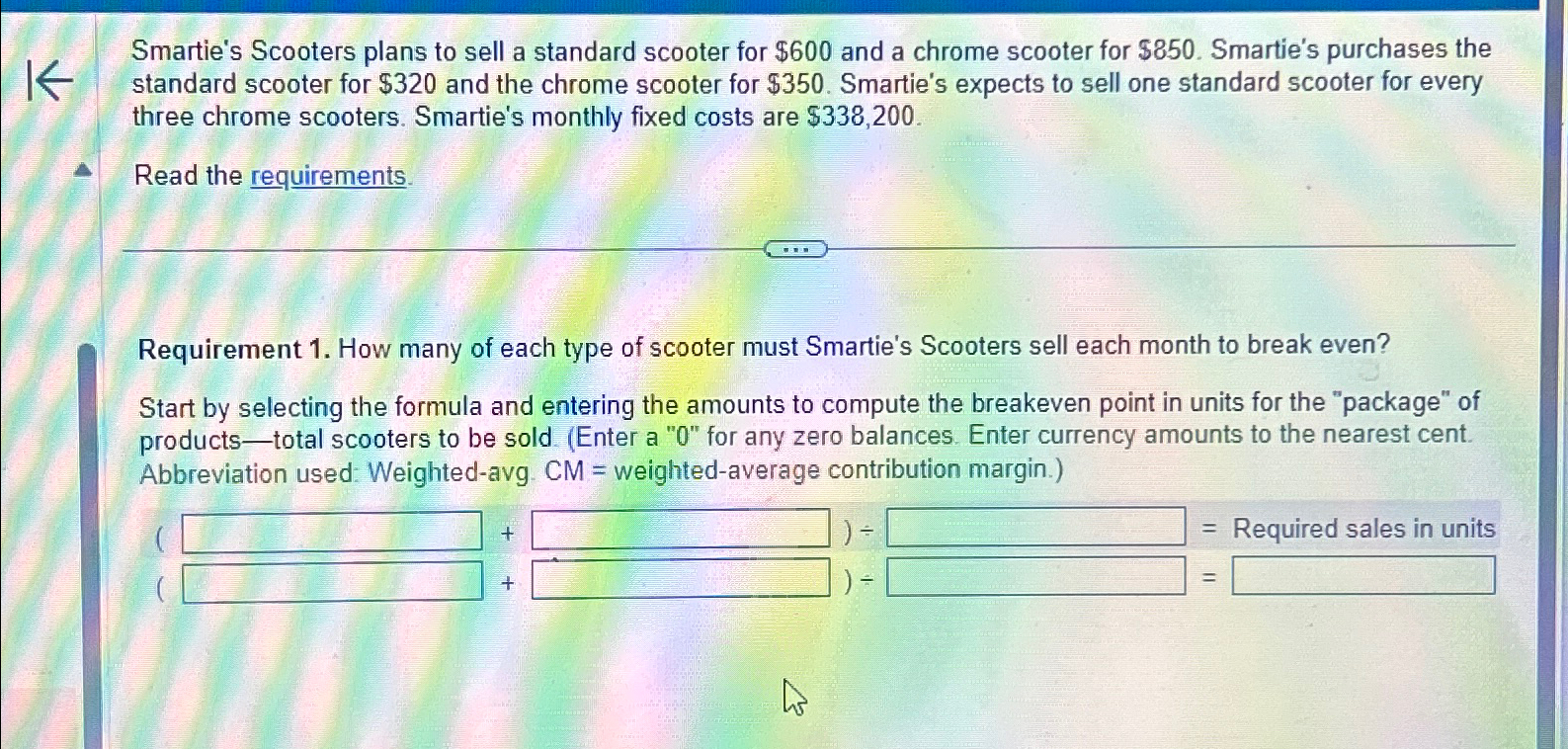 Solved Smartie's Scooters plans to sell a standard scooter | Chegg.com