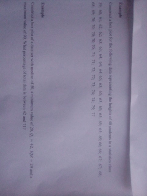 Solved Example Construct a box plot for the following data | Chegg.com