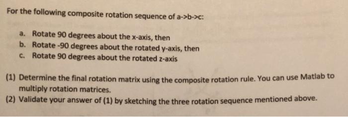 Solved For the following composite rotation sequence of | Chegg.com