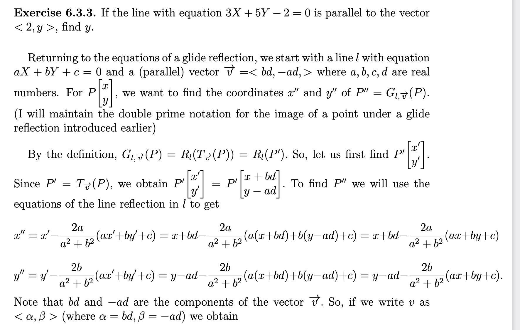 Solved Exercise 6.3.3. ﻿If the line with equation 3x+5Y-2=0 | Chegg.com
