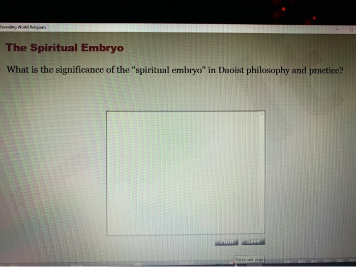 Solved Revealing World Religions The Spiritual Embryo What | Chegg.com