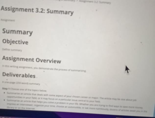 Solved Assignment 3 2 Summarysummaryobjectiveassignment