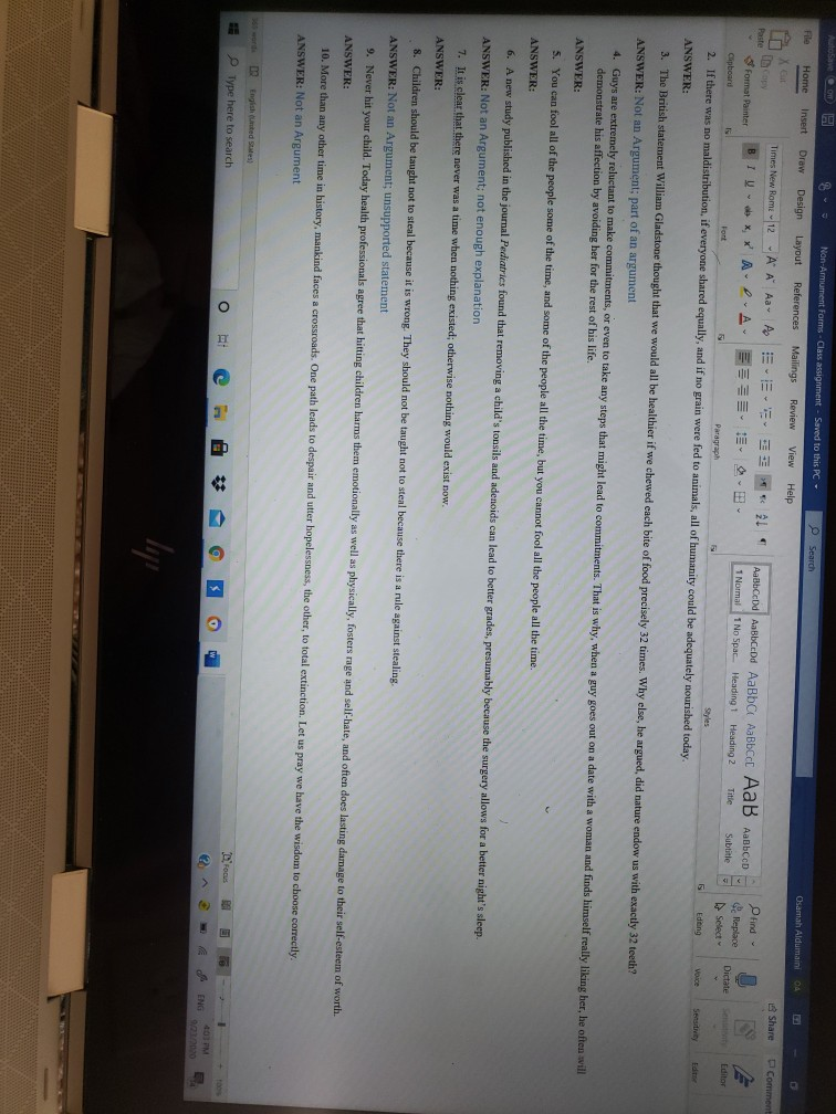 File Home Insert Draw Design Layout References | Chegg.com