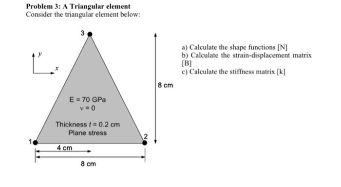 Solved Problem 3: A Triangular element Consider the | Chegg.com