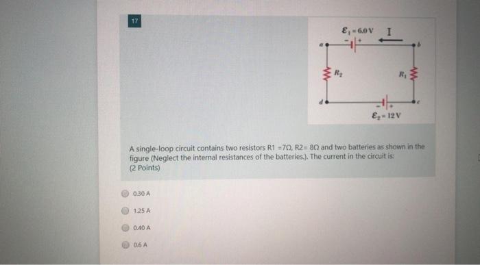 Solved 17 E, -60V 1 w R E,- 12V A single-loop circuit | Chegg.com