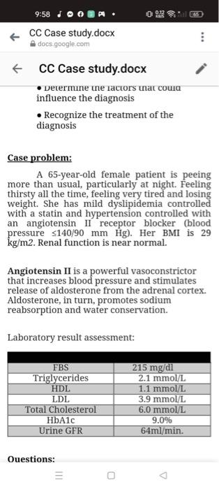 Solved ← CC Case study.docx - Determme tne ractors that | Chegg.com