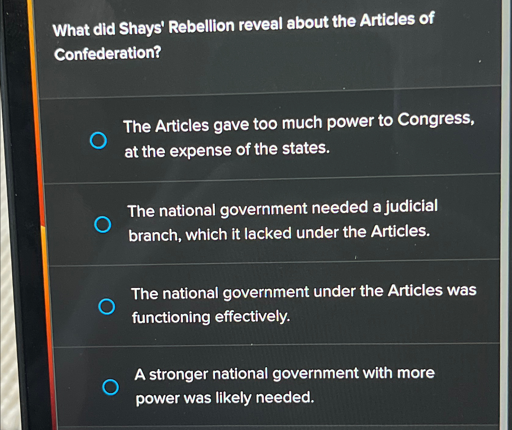 Solved What did Shays' Rebellion reveal about the Articles | Chegg.com