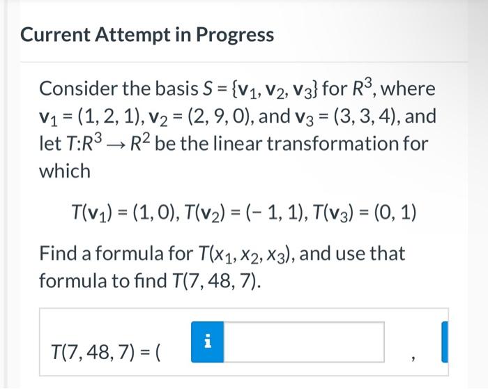 Solved Consider the basis S={v1,v2,v3} for R3, where | Chegg.com