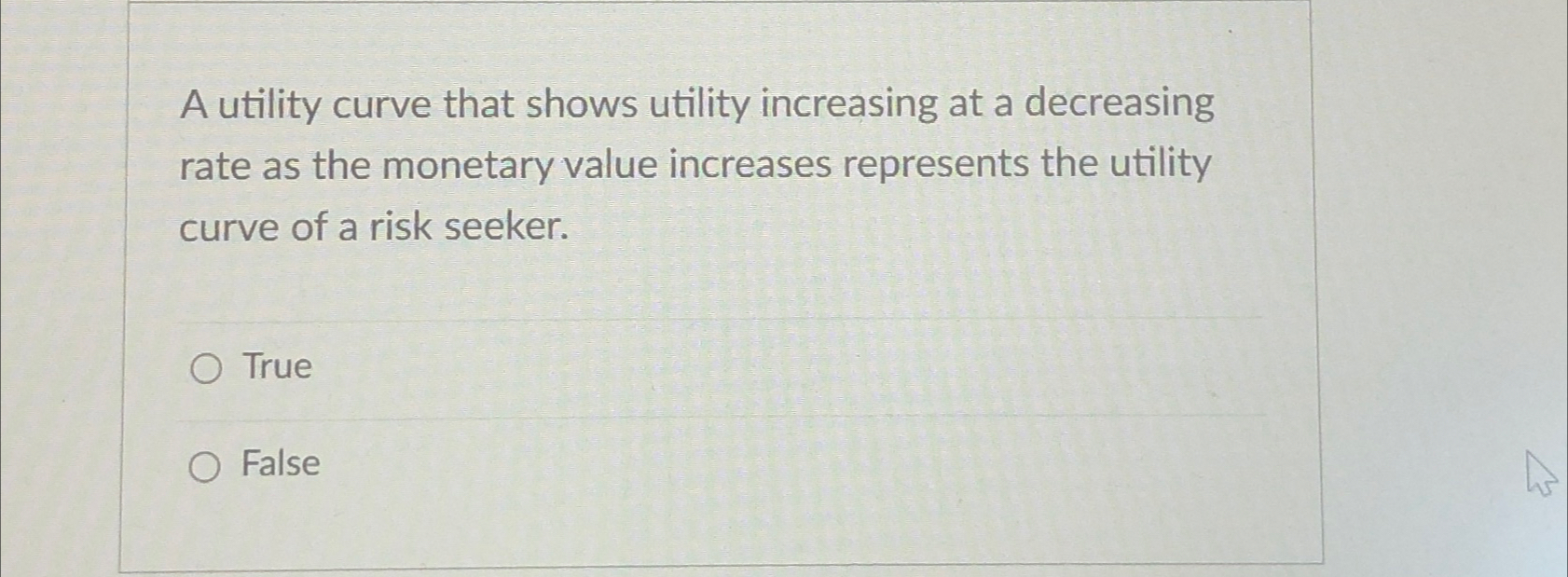 Solved A utility curve that shows utility increasing at a | Chegg.com