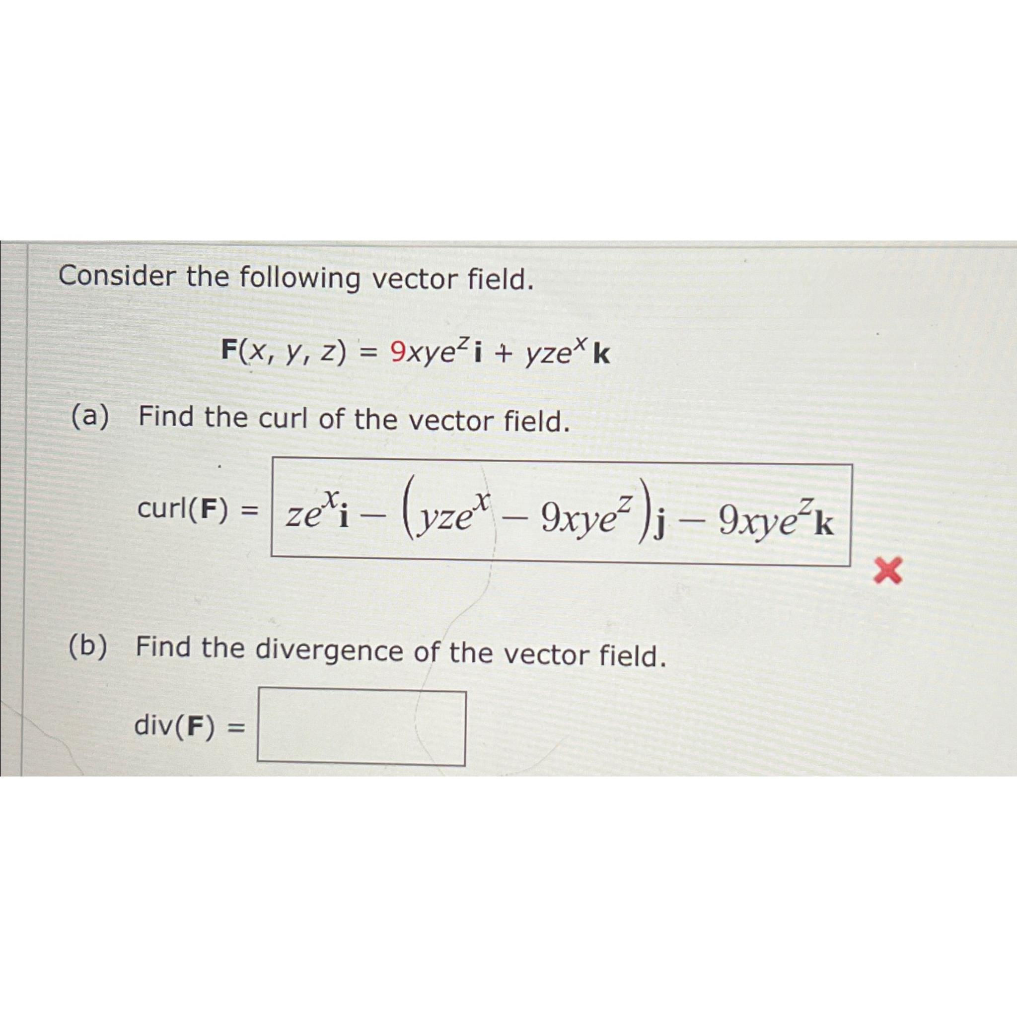 Solved Consider the following vector | Chegg.com