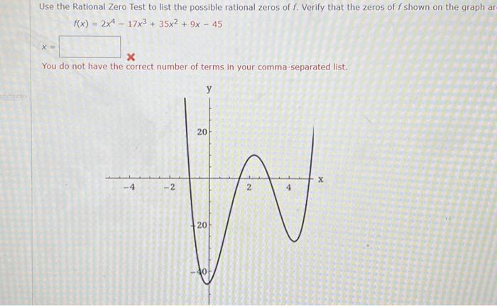 Solved Use the Rational Zero Test to list the possible | Chegg.com