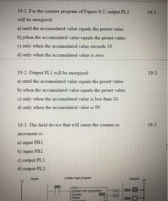 Solved 19-1. 19-1. For the counter program of Figure 8-2, | Chegg.com