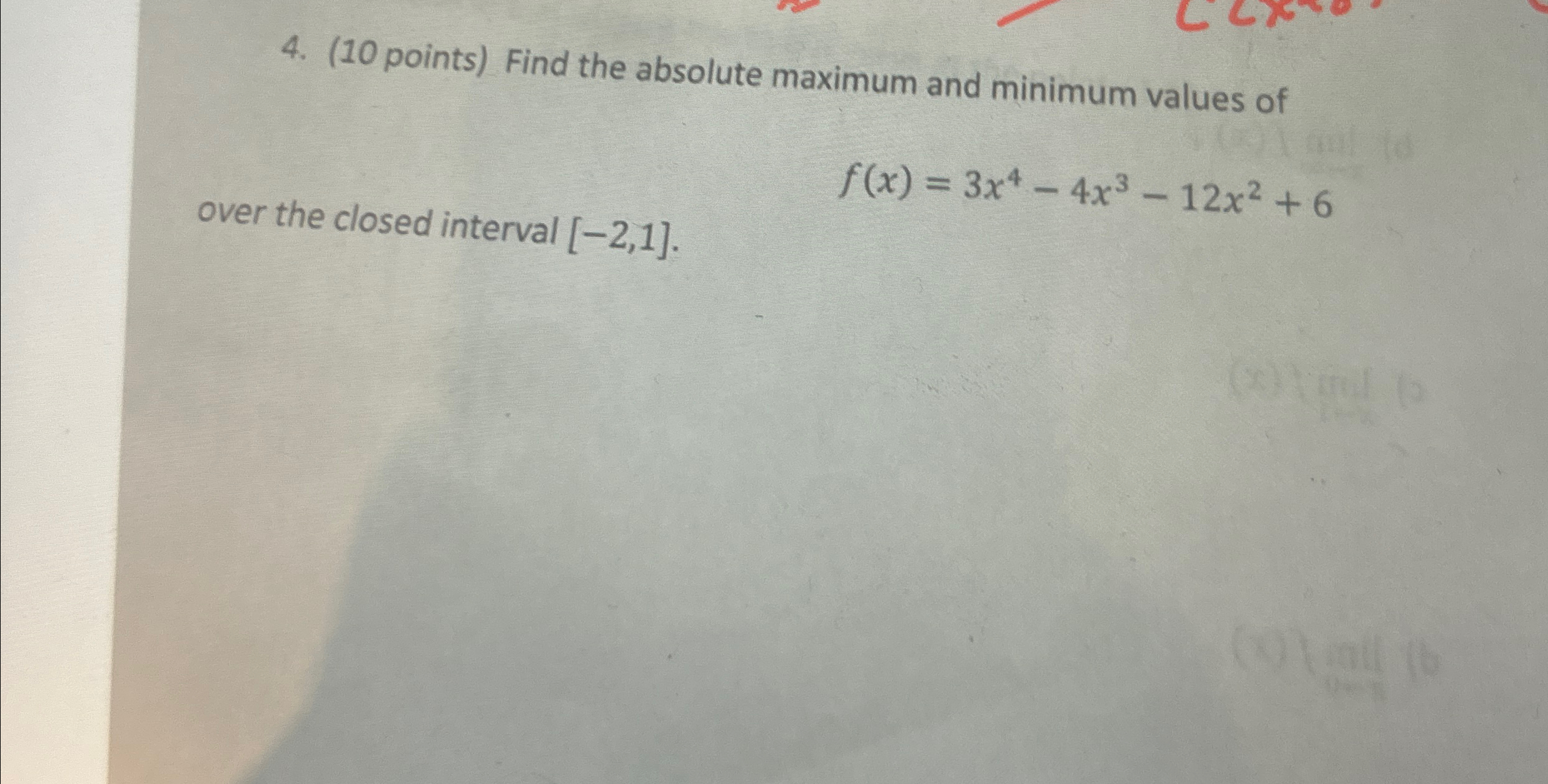 Solved (10 ﻿points) ﻿Find the absolute maximum and minimum | Chegg.com