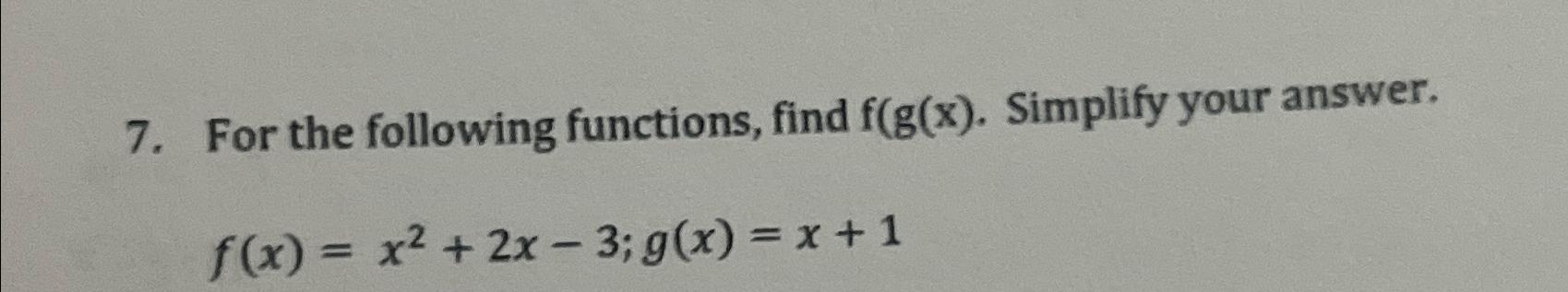 Solved For the following functions, find . ﻿Simplify your | Chegg.com