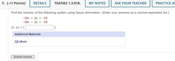 Solved 2. [-/1 Points] (x, y) = ( DETAILS Additional | Chegg.com