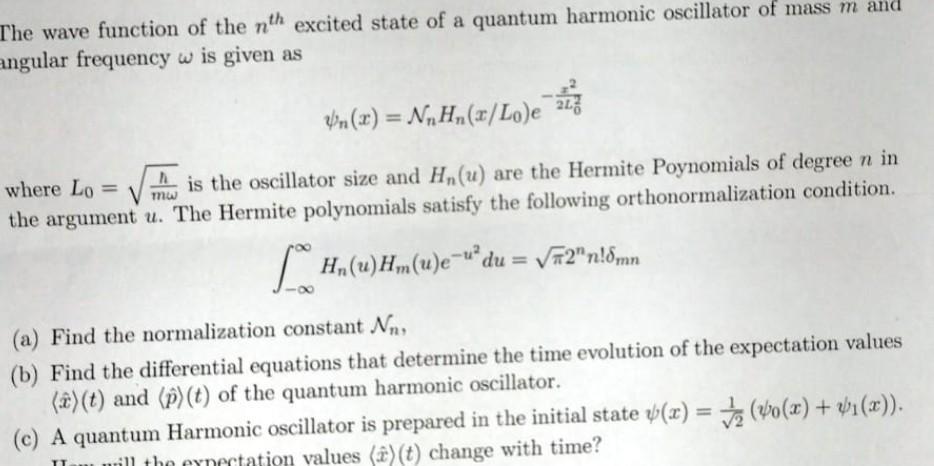 Solved Che wave function of the nth excited state of a | Chegg.com