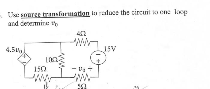 Solved Use source transformation to reduce the circuit to | Chegg.com