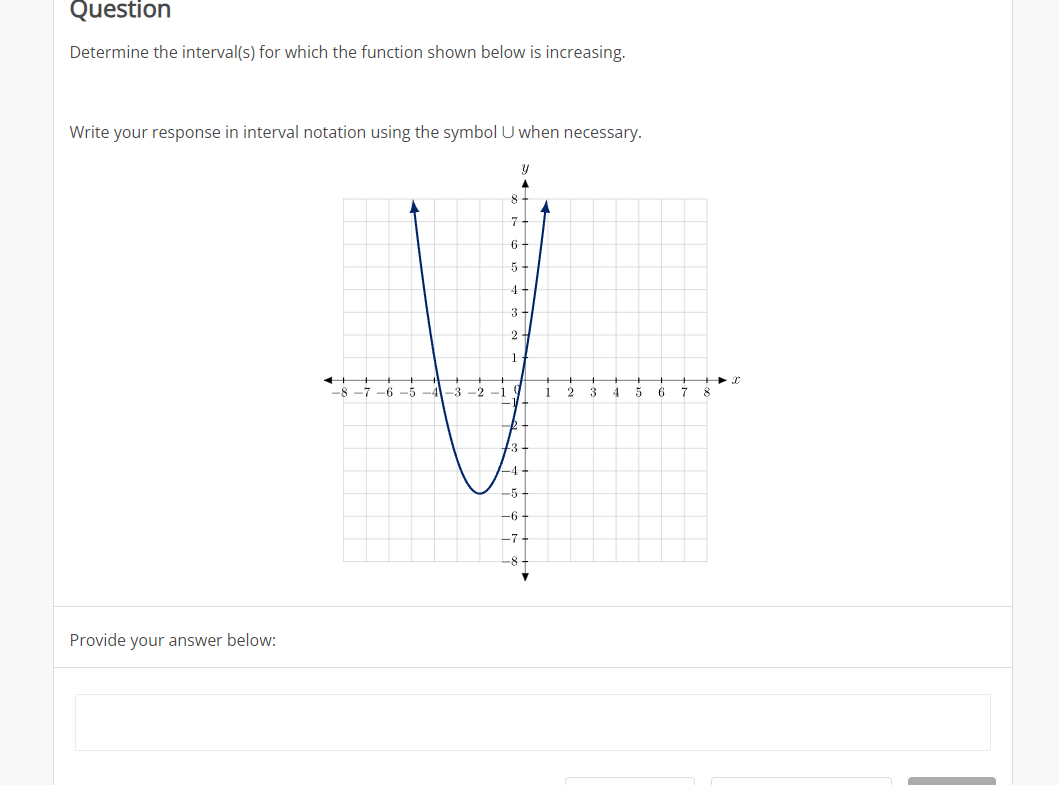 Solved QuestionDetermine the interval(s) ﻿for which the | Chegg.com