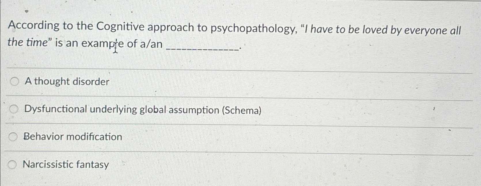 Solved According to the Cognitive approach to | Chegg.com