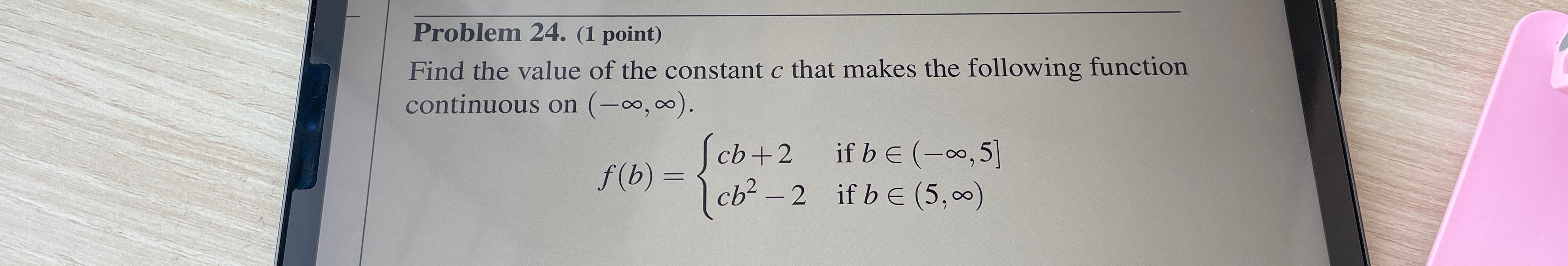 Solved Problem 24. (1 ﻿point)Find the value of the constant | Chegg.com