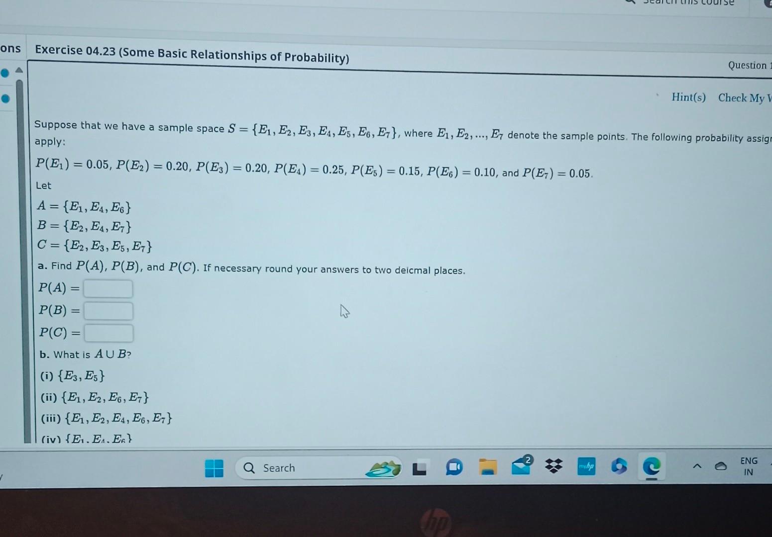 Solved Suppose that we have a sample space | Chegg.com