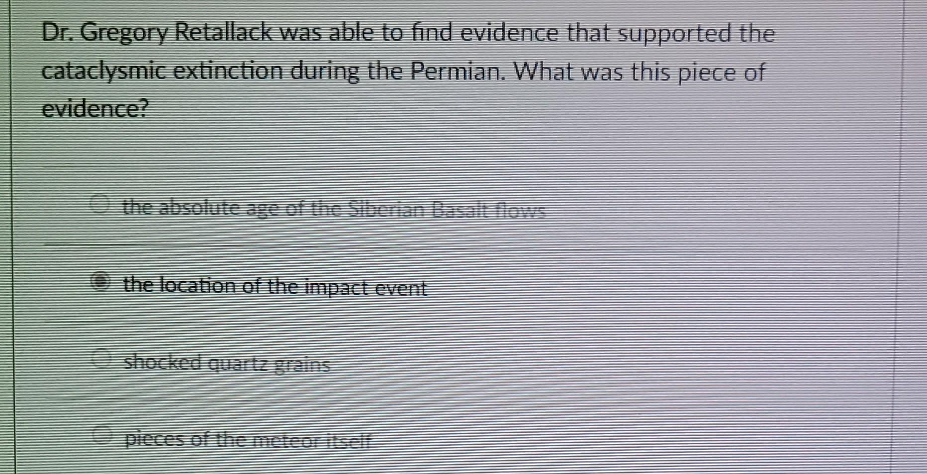 Solved According to work done by Dr. Michael Rampino of New | Chegg.com