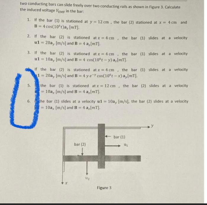 Solved two conducting bars can slide freely over two | Chegg.com