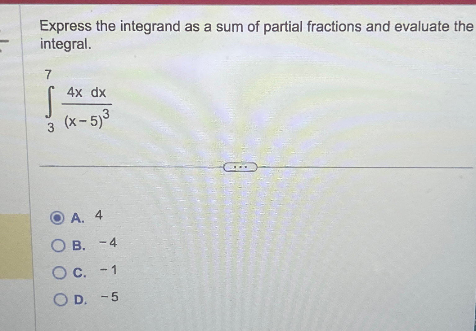 Solved Express the integrand as a sum of partial fractions | Chegg.com
