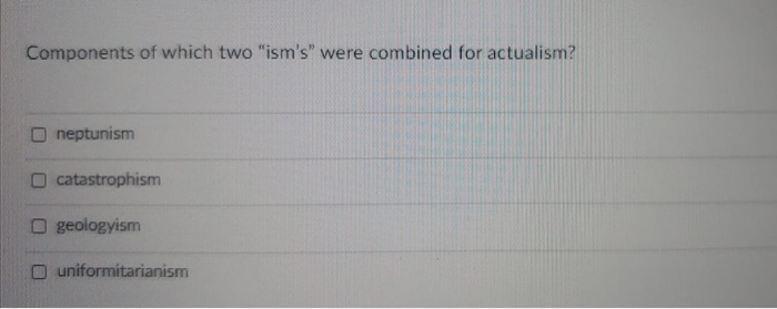 Solved Components of which two "ism's" were combined for | Chegg.com