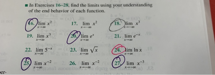 Solved In Exercises 16-28, find the limits using your | Chegg.com