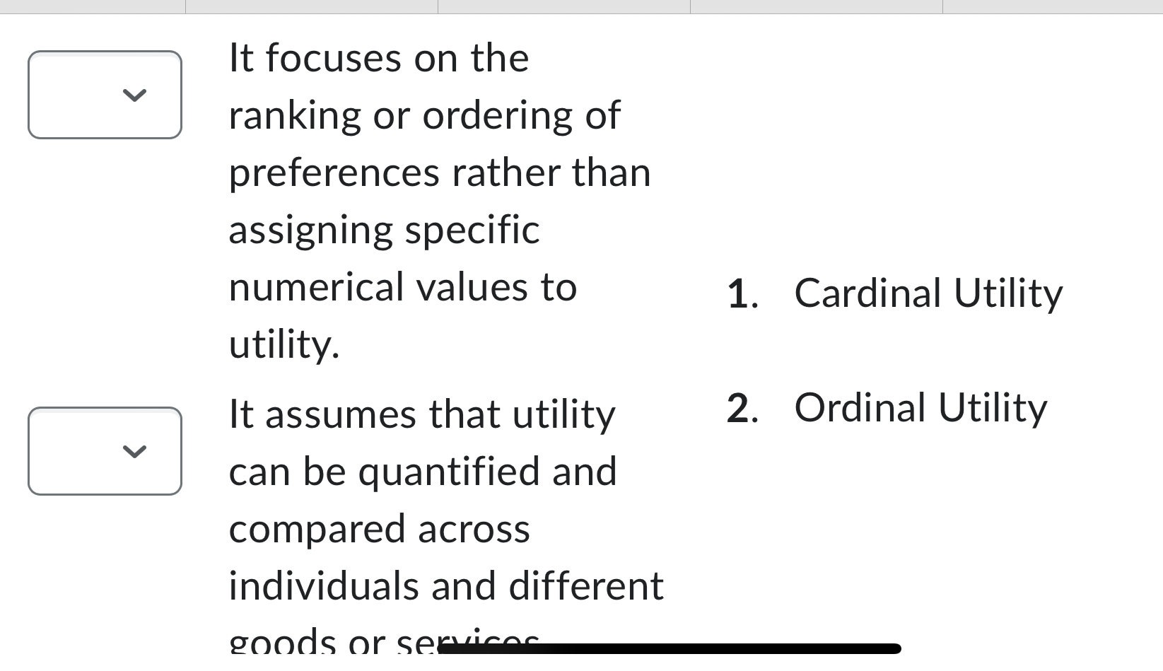 Solved It focuses on the ranking or ordering of preferences | Chegg.com