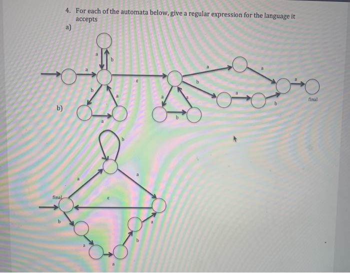 Solved 4. For each of the automata below, give a regular | Chegg.com