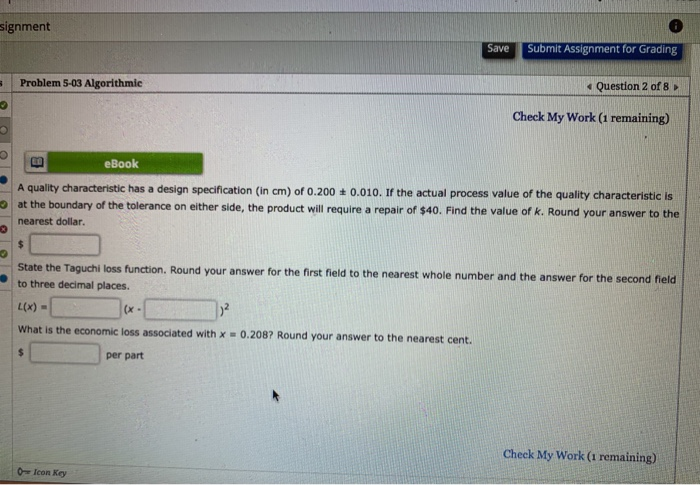 Solved signment Save Submit Assignment for Grading Problem | Chegg.com