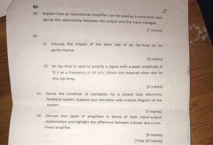 Solved (a) Explain how an Operational-Amplifier can be used | Chegg.com