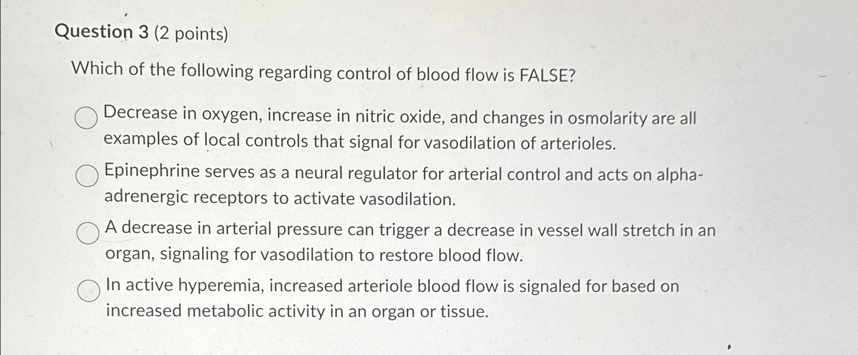 Solved Question 3 (2 ﻿points)Which of the following | Chegg.com