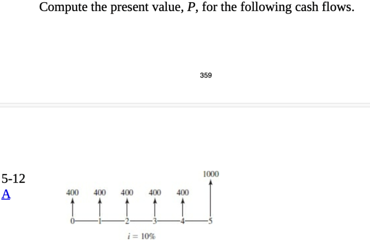 Compute the present value, P, ﻿for the following cash | Chegg.com