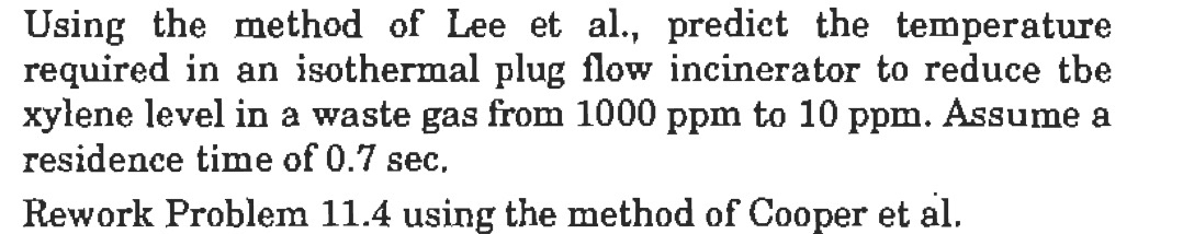 Solved Using the method of Lee et al., ﻿predict the | Chegg.com